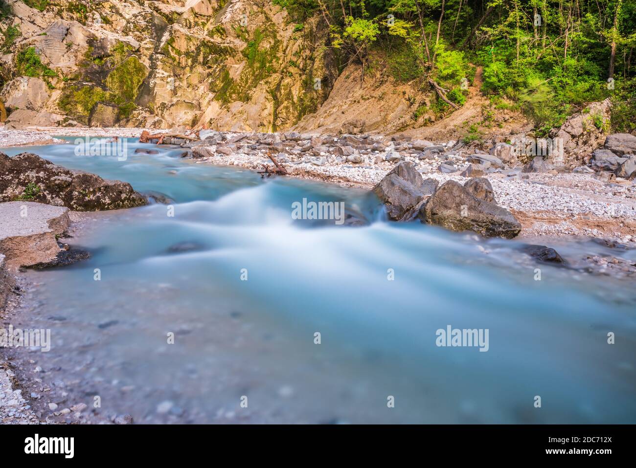 Pure waters of the mountain stream. Italy Stock Photo - Alamy
