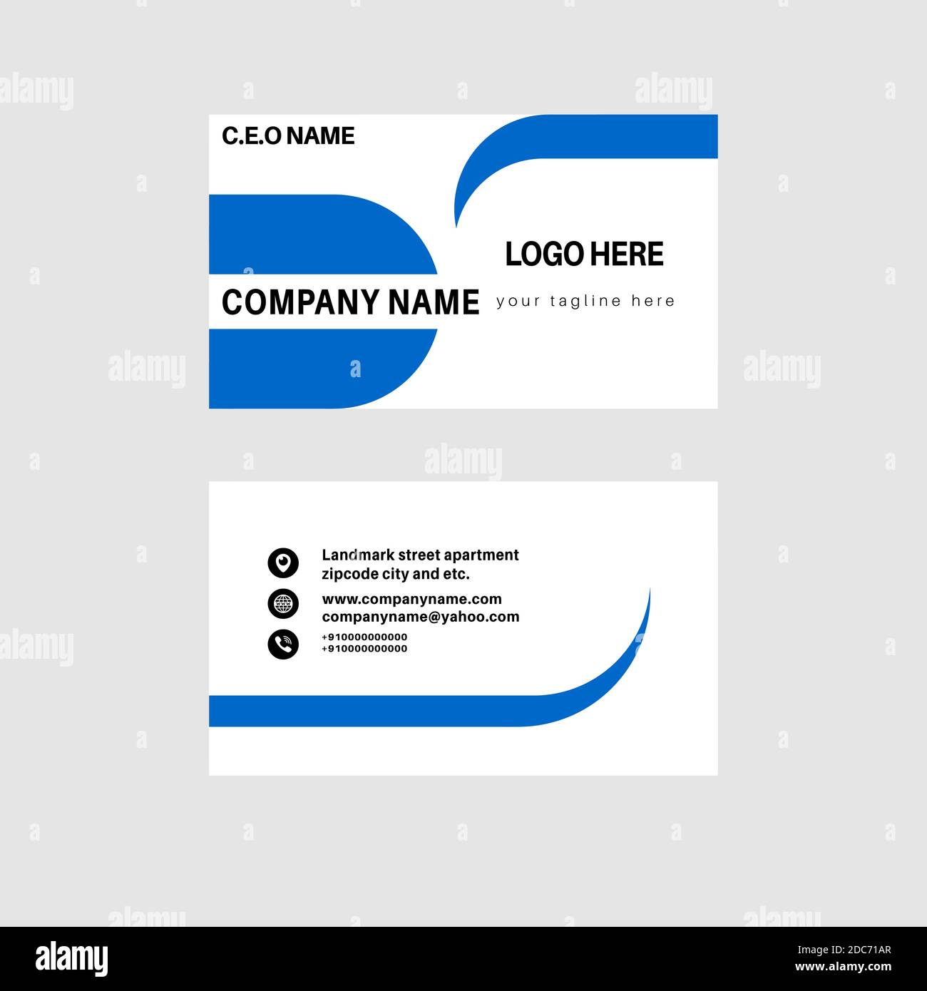 Business and visiting card template vector design Stock Vector Image ...