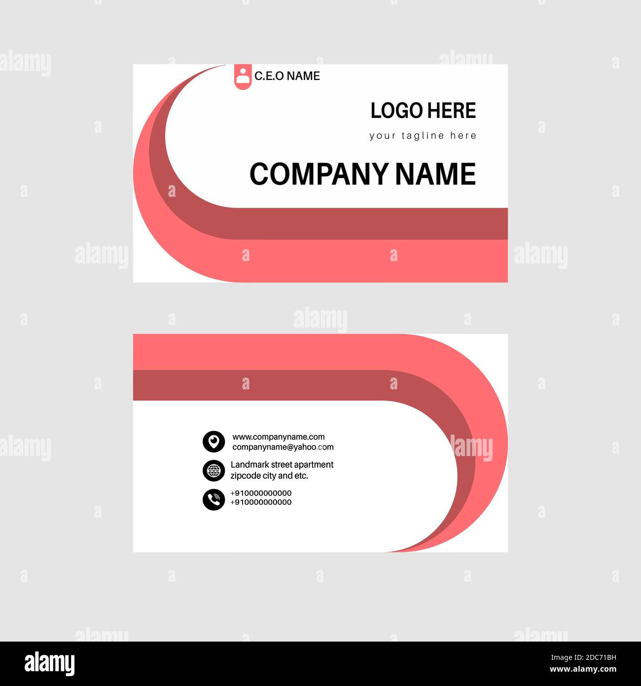 Business and visiting card template vector design Stock Vector Image ...