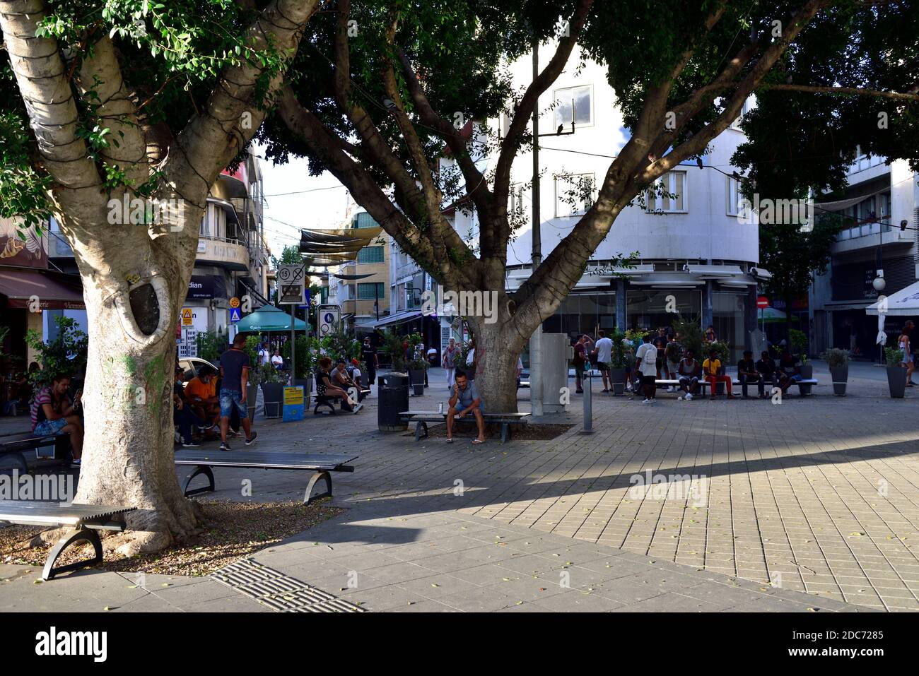 Town square, Eleftherias Square, with seating and main pedestrianized ...