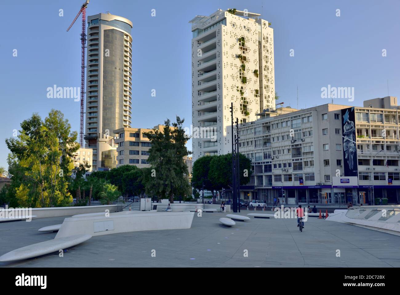 City centre skyline with two new skyscrapers, 360 Nicosia and Tower 25 ...