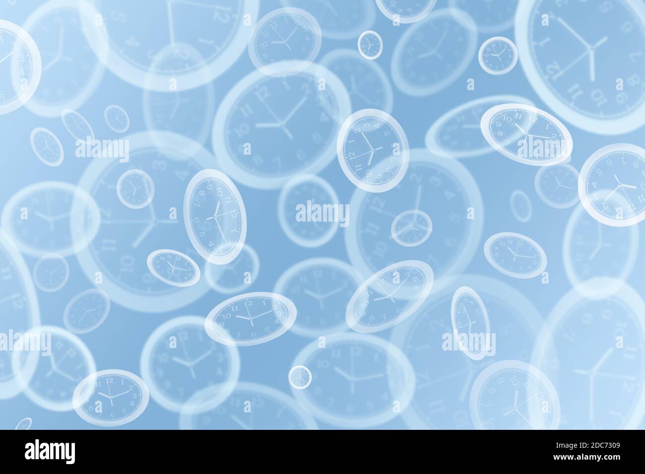 The pattern of the contours of white clocks of different sizes and ...