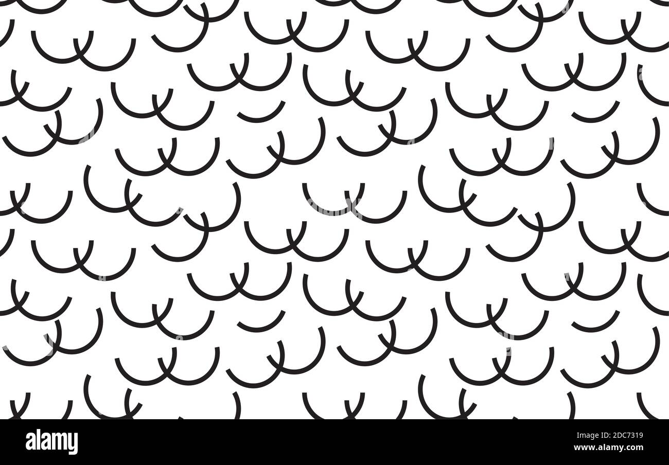 Trendy texture with random short curved lines seamless pattern, vector ... Trendy texture with random short curved lines seamless pattern, vector ...