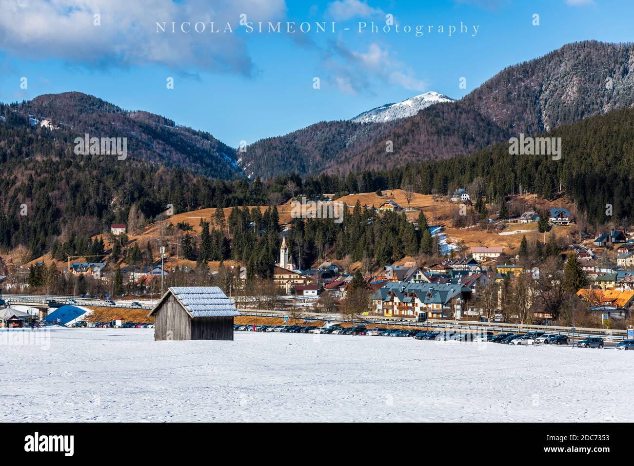 Last snow on the Camporosso plain. Tarvisio. Italy Stock Photo - Alamy