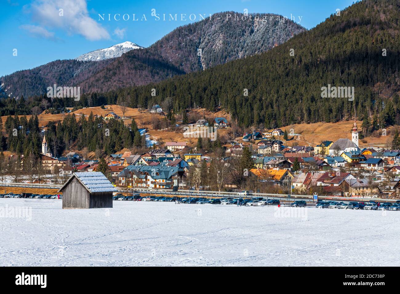 Last snow on the Camporosso plain. Tarvisio. Italy Stock Photo - Alamy