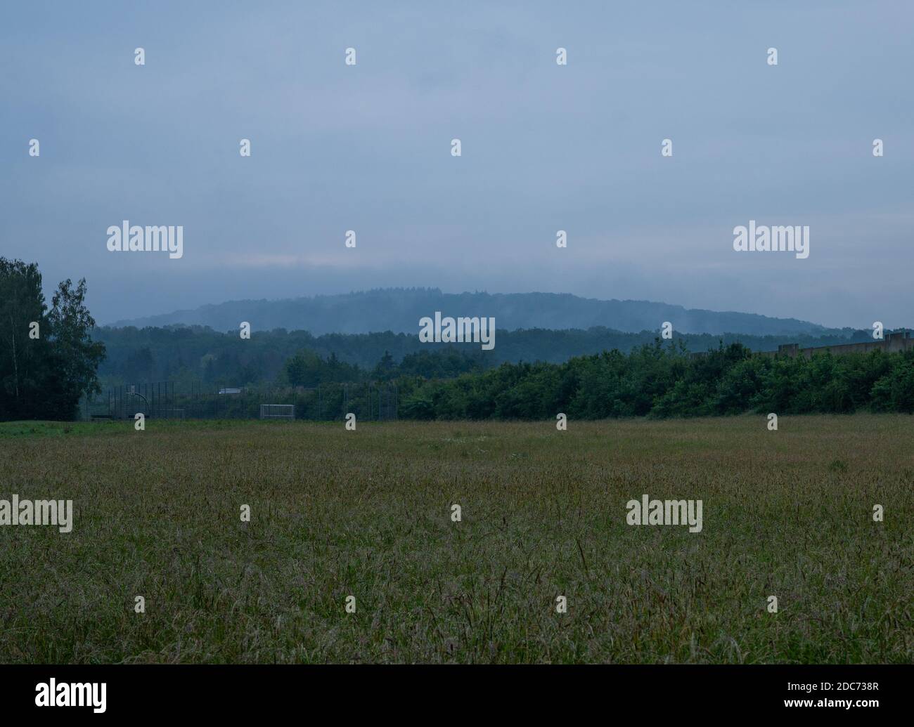 central hessian landscape with rain and light fog in early summer Stock ...