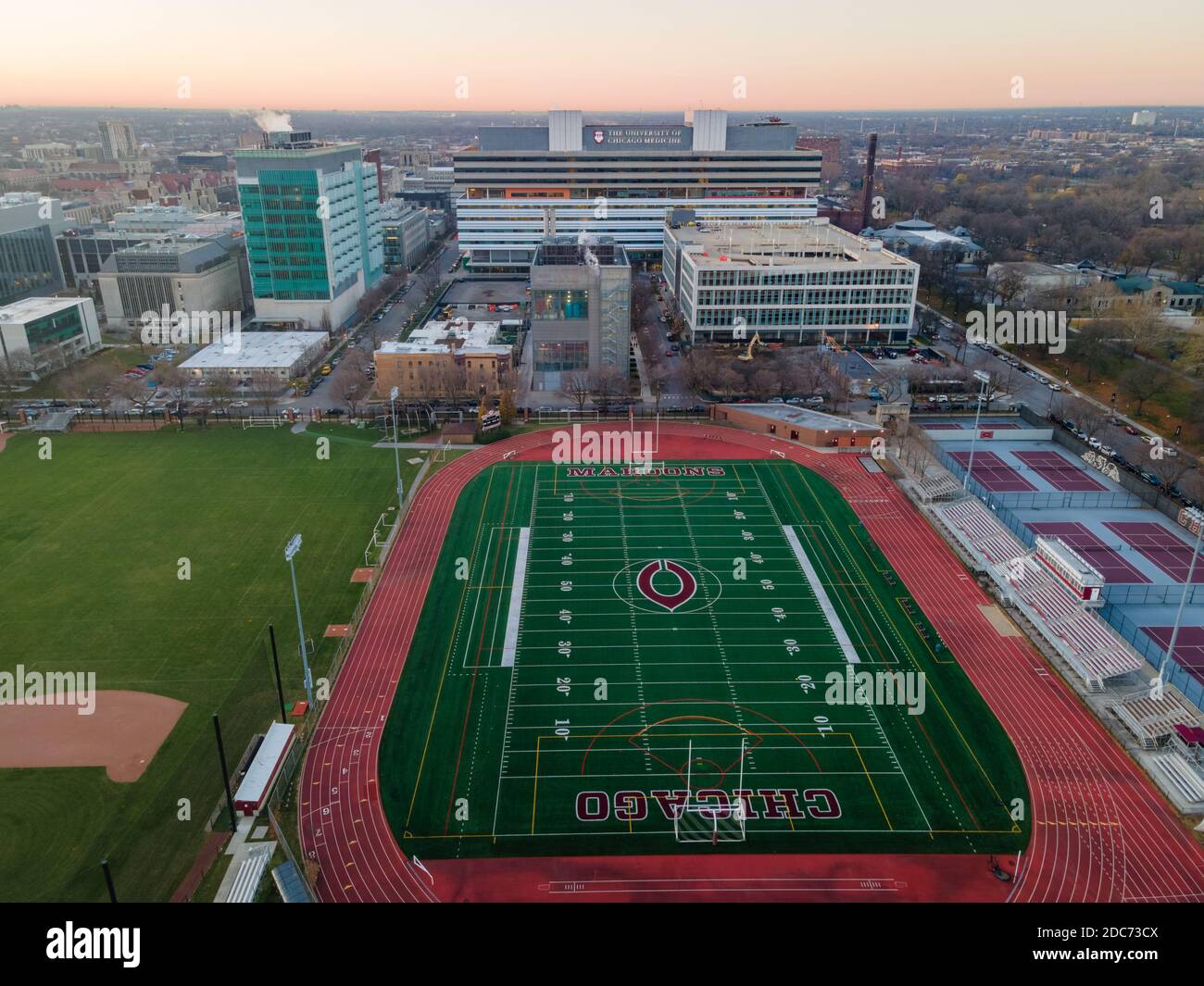 Aerial Views of the University of Chicago Track-and-Field Stock Photo ...
