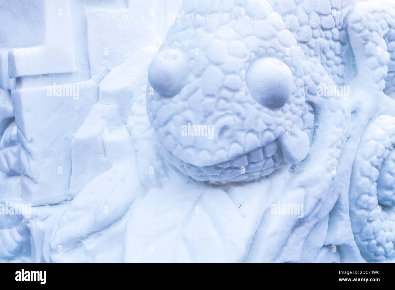 International competition of ice sculptures. Pontebba. Italy Stock ...