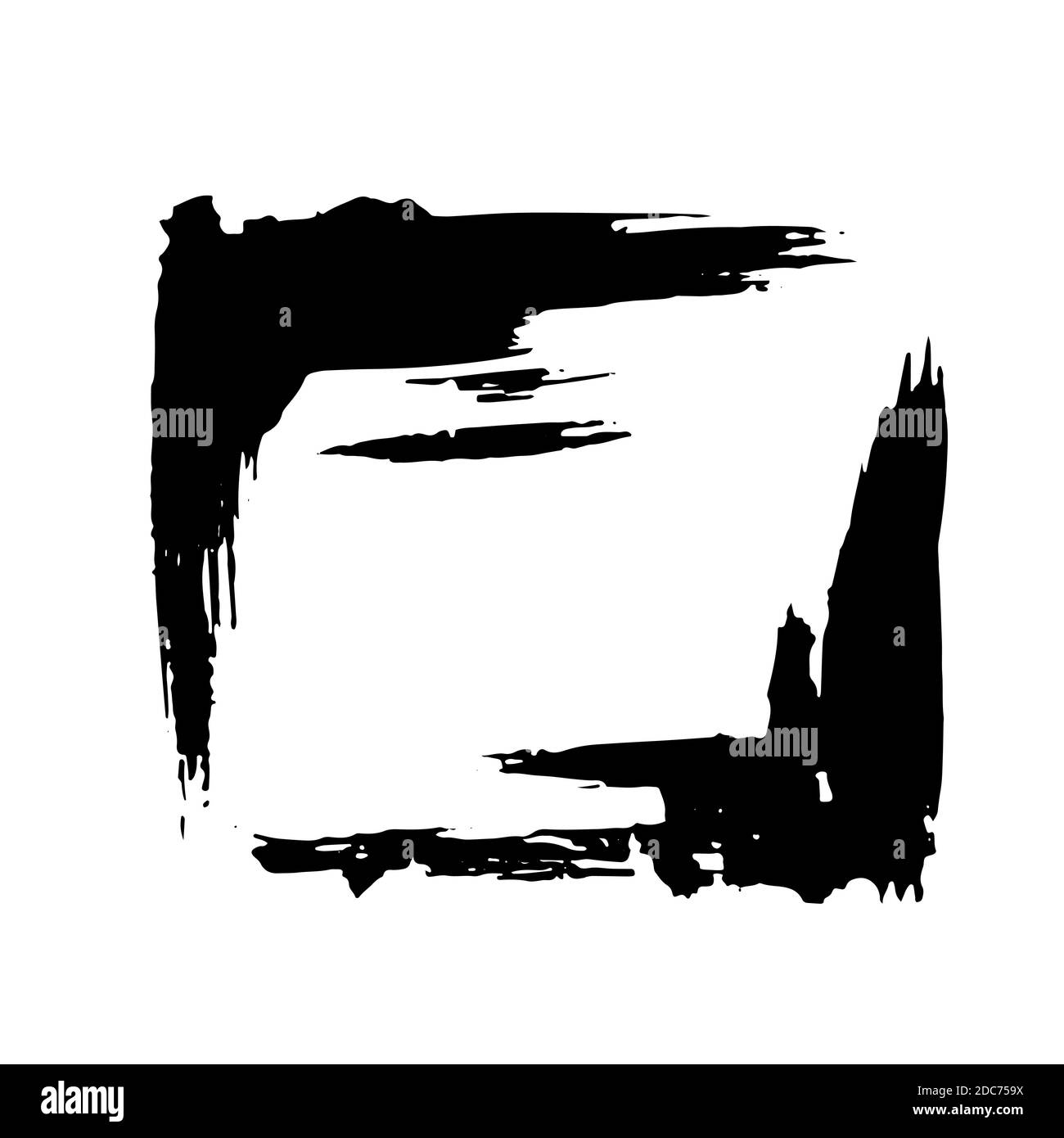 Ink vector brush stroke frame. Vector illustration. Grunge texture ...