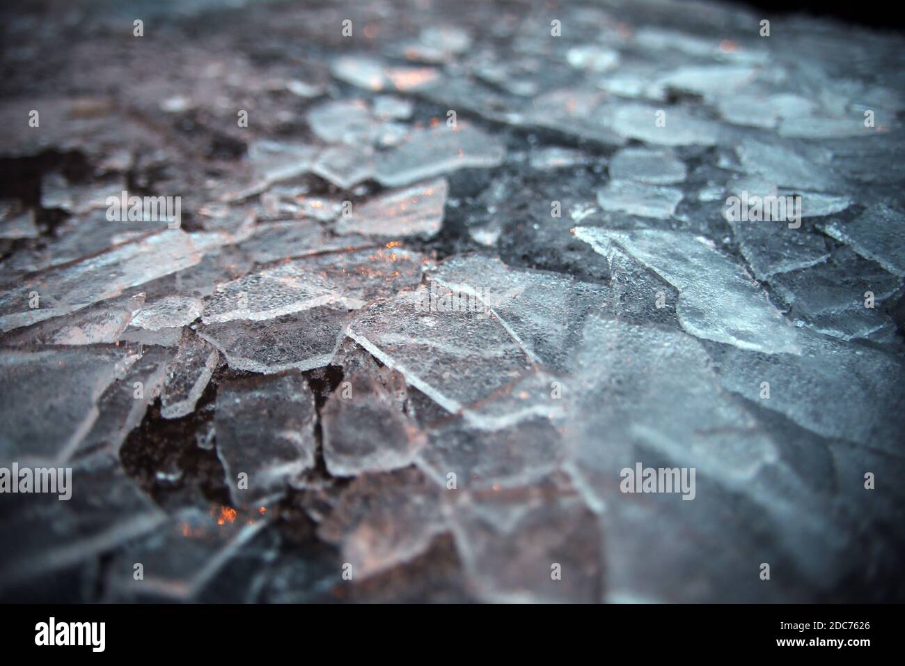Winter background with broken ice shattered pieces Stock Photo - Alamy