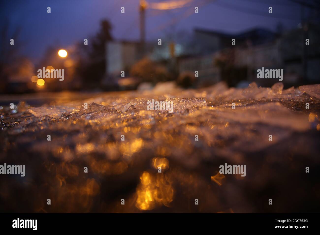 Winter background with broken ice shattered pieces Stock Photo - Alamy