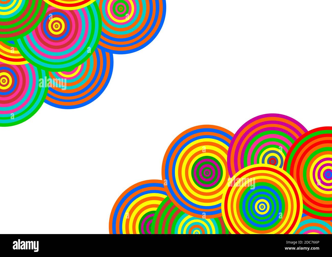 Beautifull frame background made of fun colorful circle shape pattern ...