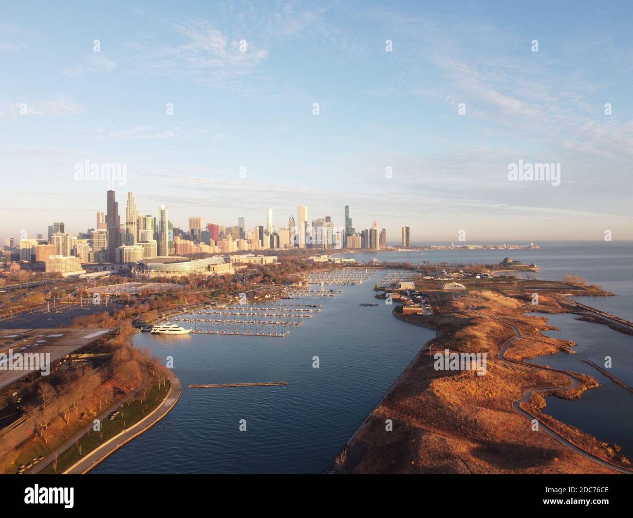 Chicago sunrise aerial hi-res stock photography and images - Alamy
