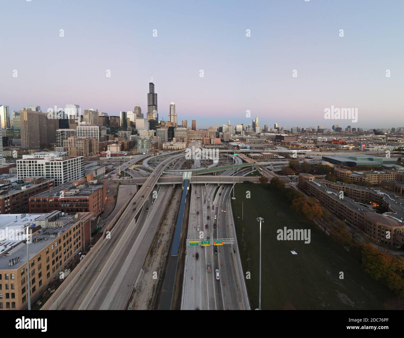 Aerial Views of Chicago Skyline Stock Photo - Alamy