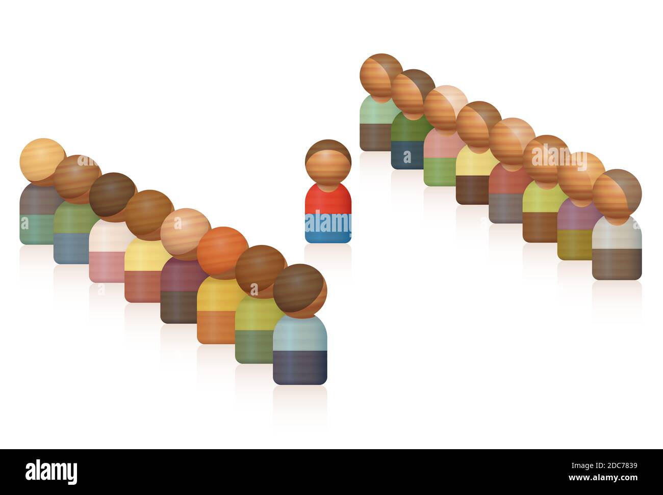 Two groups of people divided Cut Out Stock Images & Pictures - Alamy