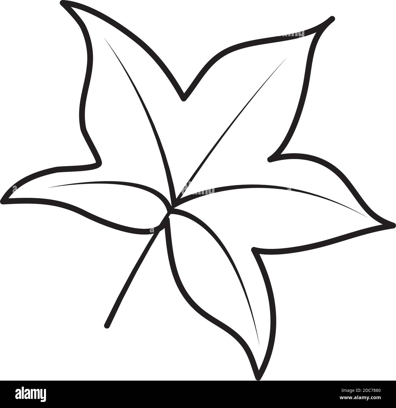 maple leaf icon over white background, line style, vector illustration ...
