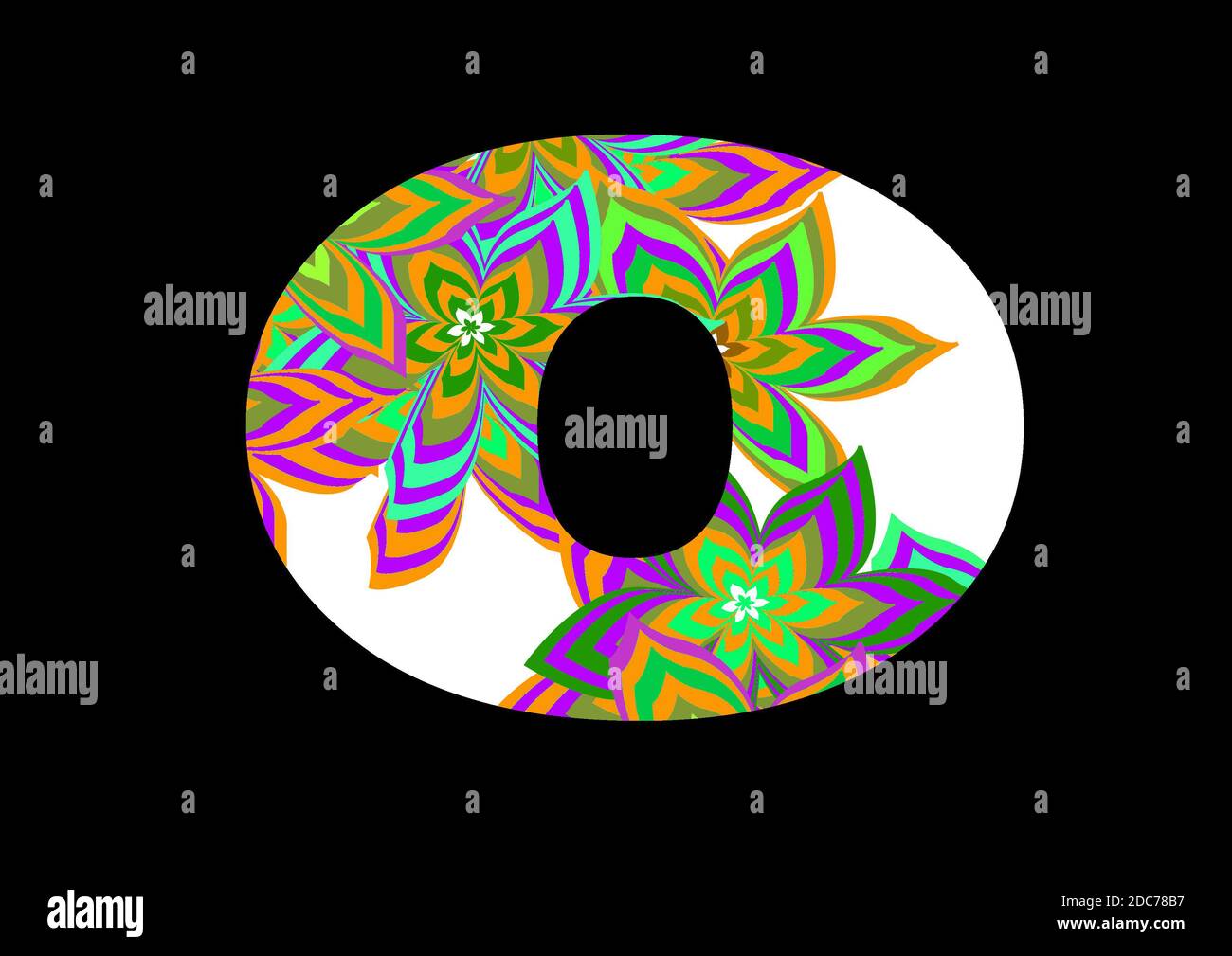 Letter o black flower alphabet hi-res stock photography and images - Alamy