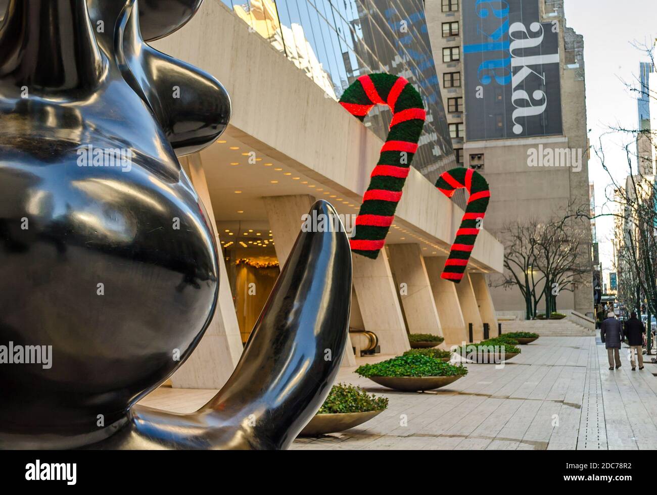 Beautiful Christmas Decoration in a Futuristic Skyscraper Facade in ...