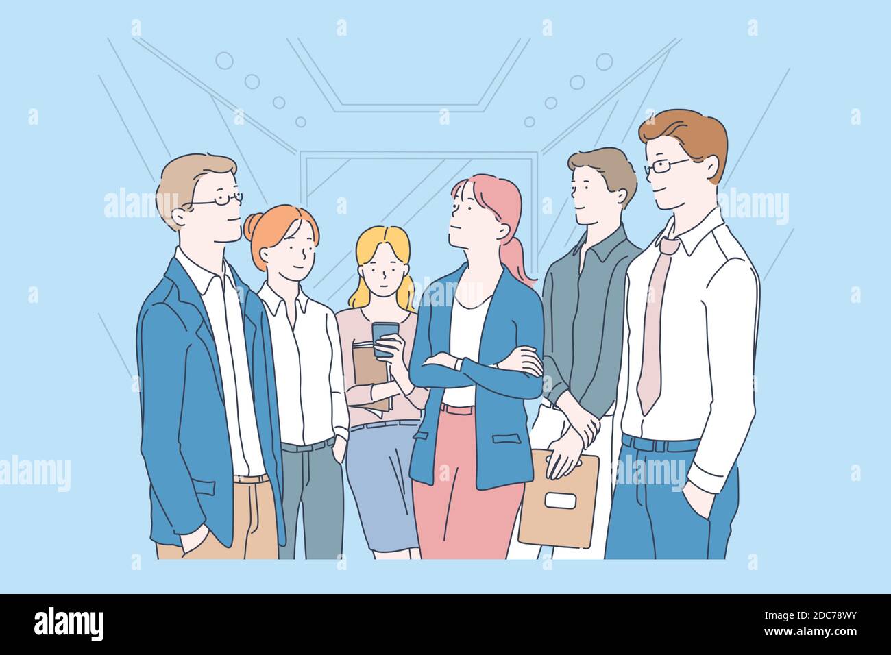 Inside elevator talking Stock Vector Images - Alamy