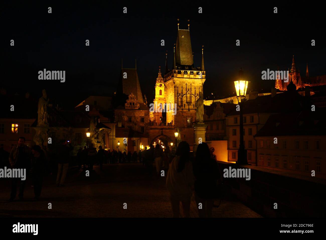 Streets of Prague at night Stock Photo - Alamy