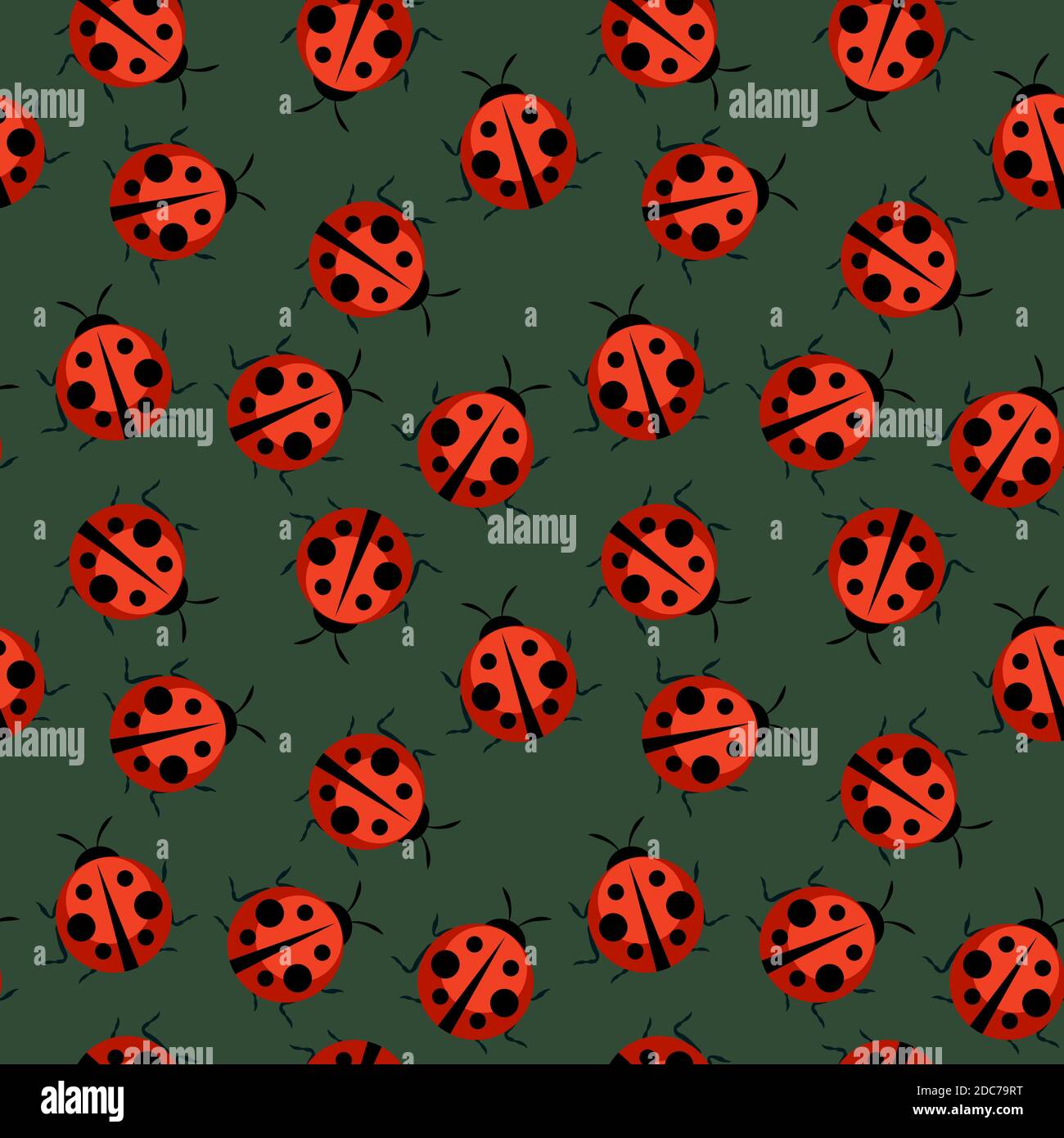 Cute Ladybug Seamless Pattern Background Illustration Stock Photo - Alamy