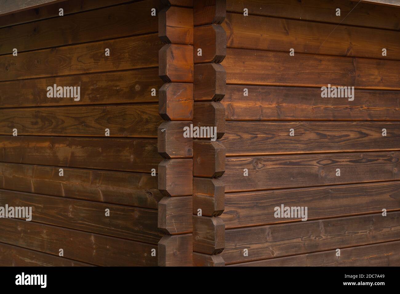 block planks of wooden boards joined together to form a wall Stock ...