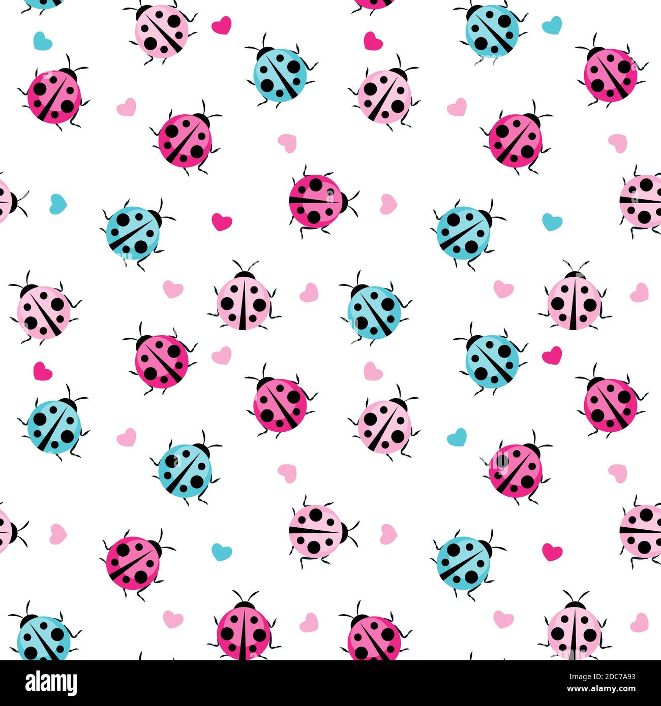 Cute Ladybug Seamless Pattern Background Illustration Stock Photo - Alamy