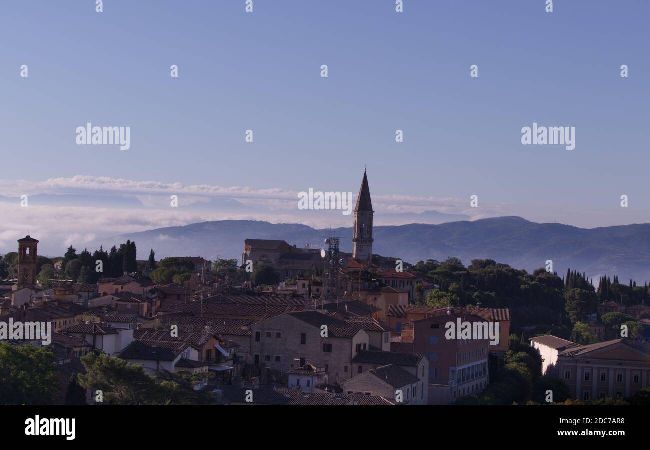 Landscape from the hill of Perugia in the early morning Stock Photo - Alamy