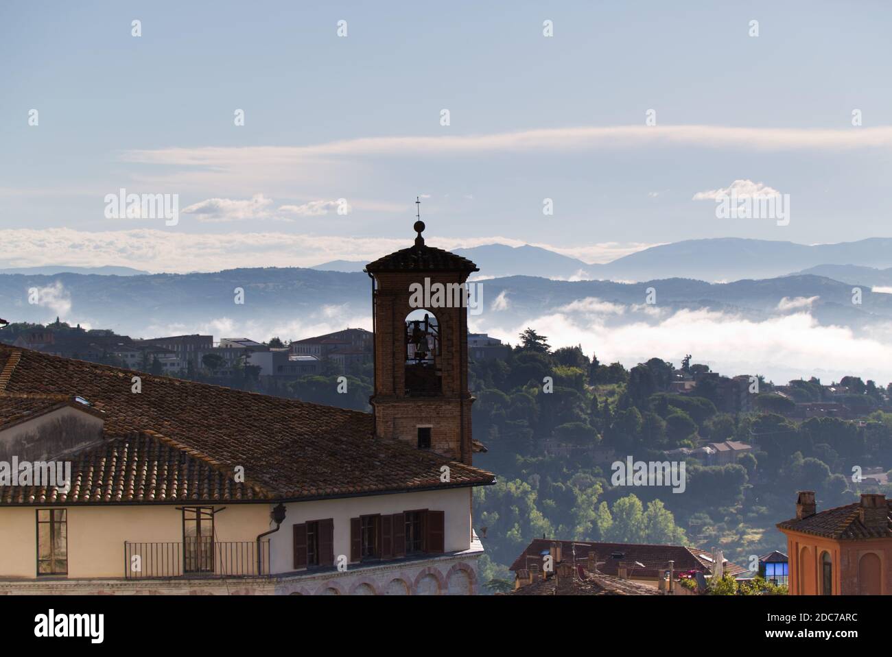 Landscape from the hill of Perugia in the early morning Stock Photo - Alamy