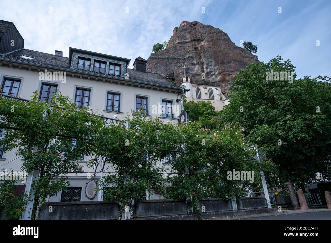view of the rock church in idar-oberstein in germany, tourist highlight ...