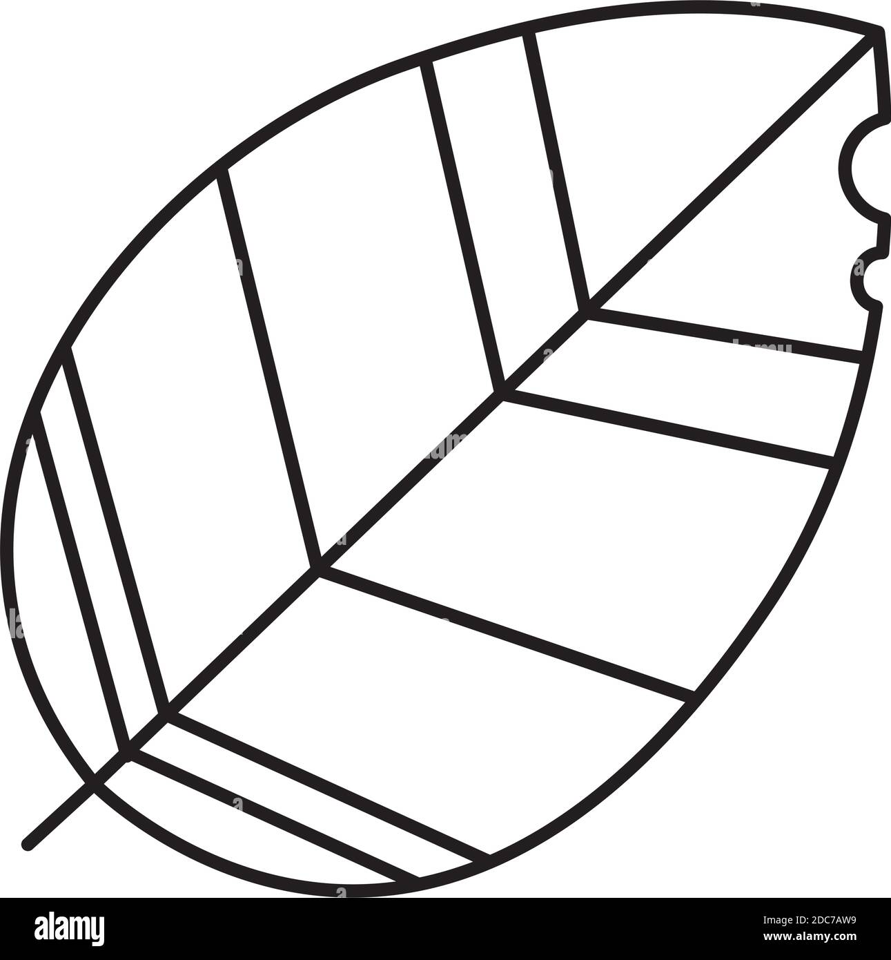 icon of round leaf over white background, line style, vector ...