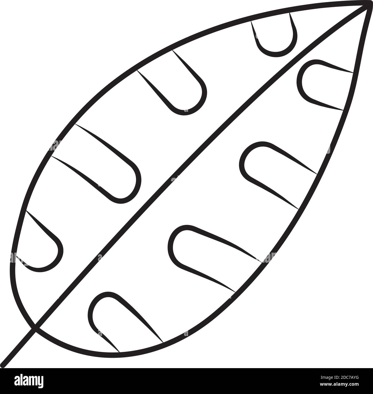 round leaf icon over white background, line style, vector illustration ...