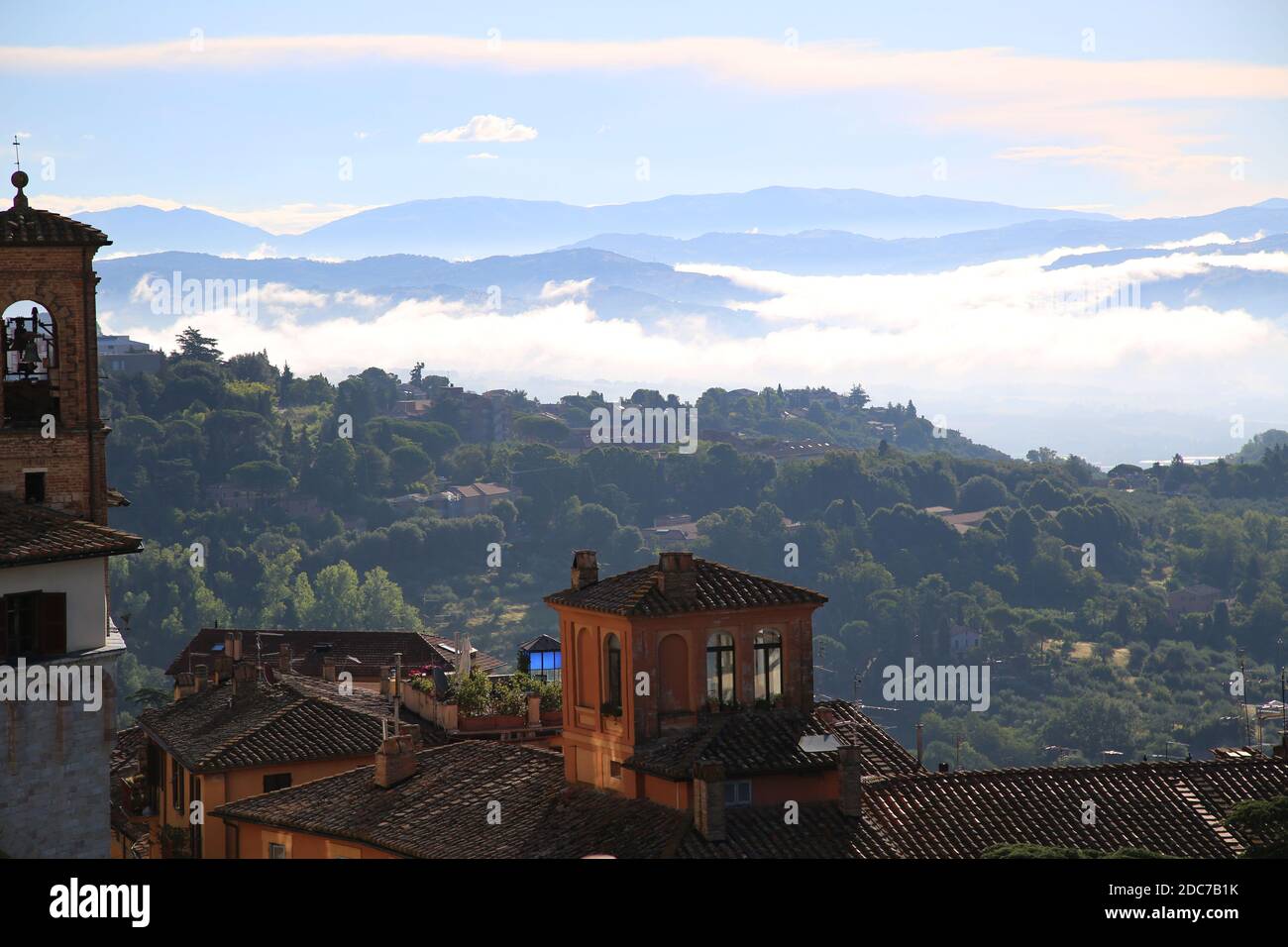 Landscape from the hill of Perugia in the early morning Stock Photo - Alamy