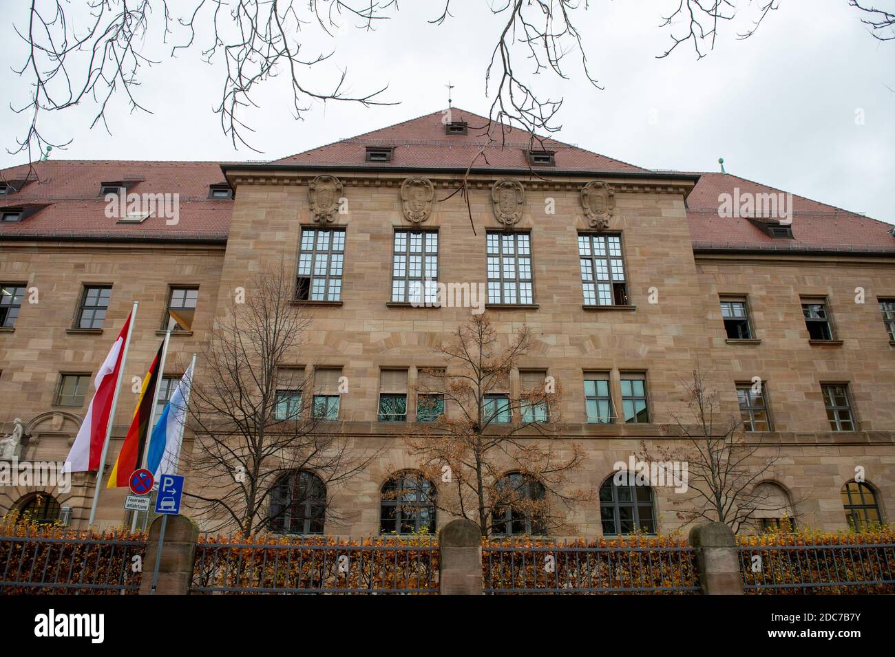 19 November 2020, Bavaria, Nuremberg: View of the Palace of Justice in ...