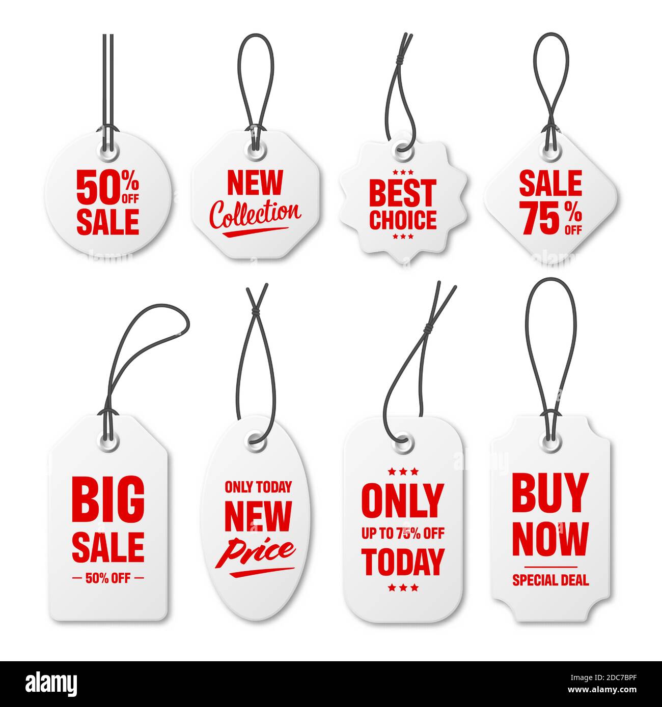 Realistic price tags collection. Special offer or shopping discount ...