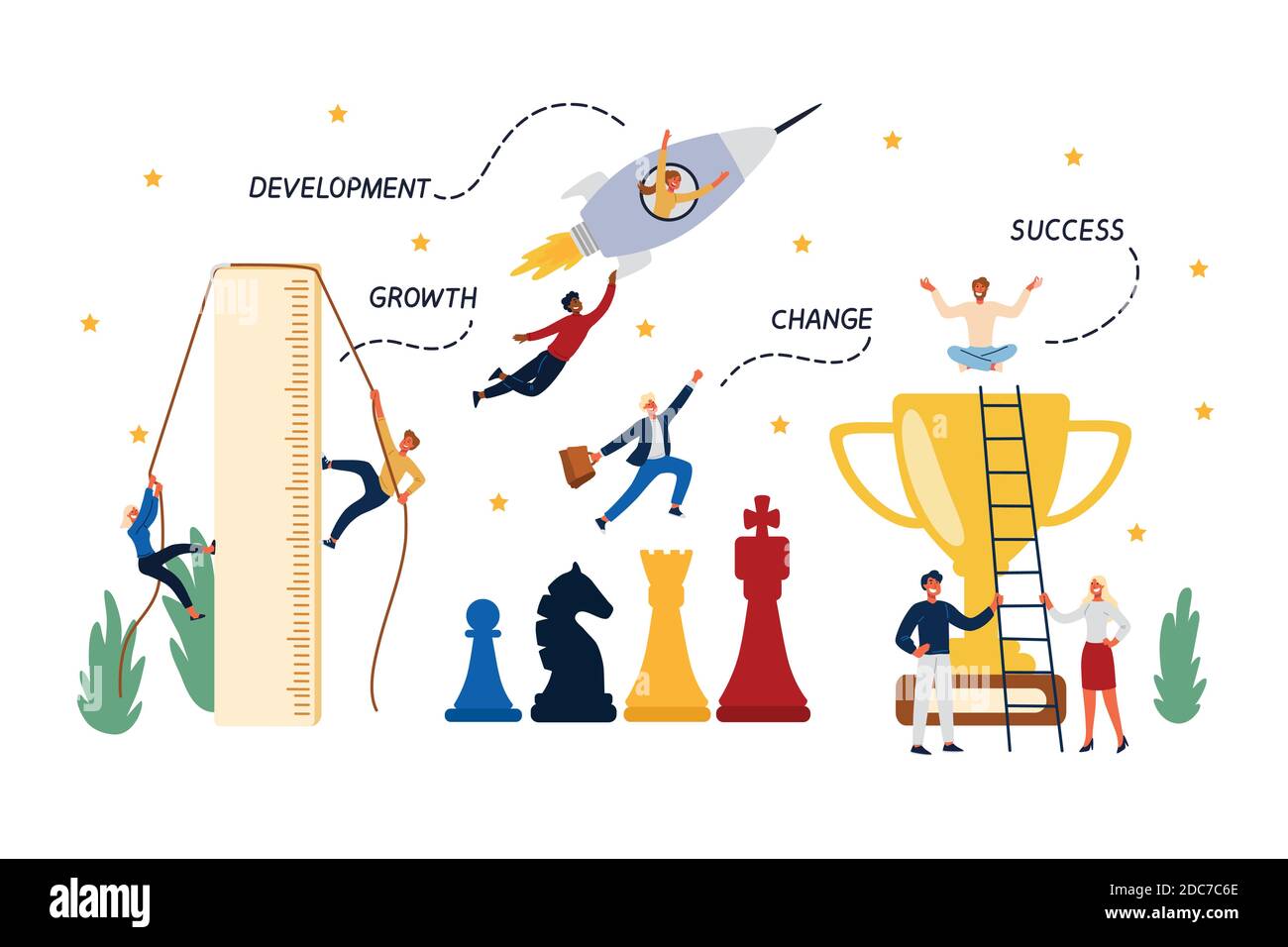 Business Concept of Career, Startup, Growth, Promotion and Development ...