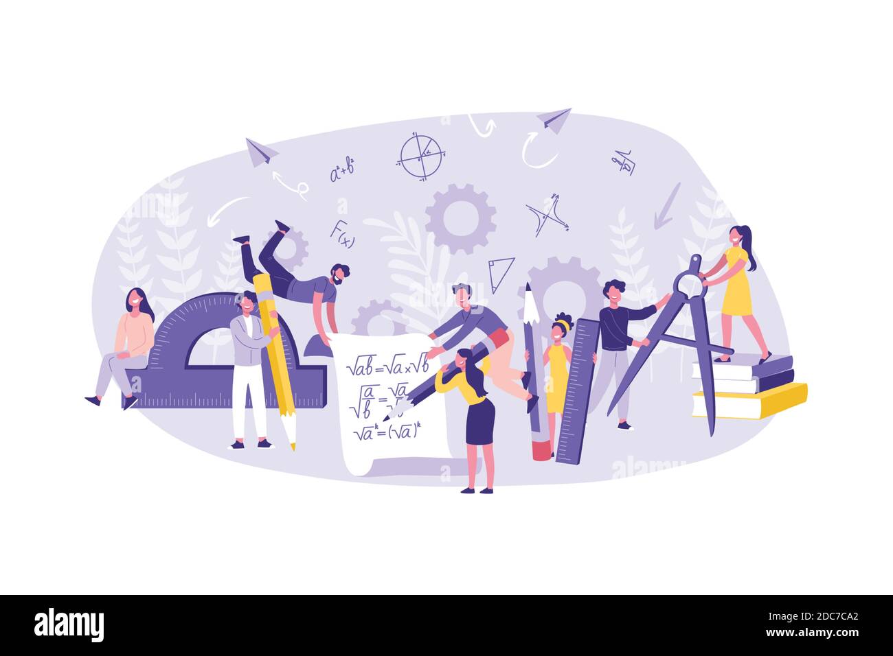 Back to School Concept. Group of Students in college do the Test at ...