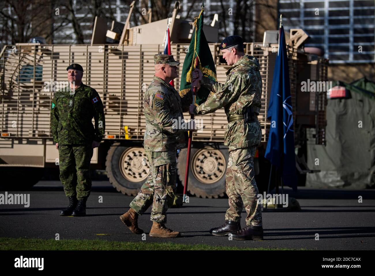 Lt Gen Roger Cloutier, NATO Allied Land Command, presents Commander Lt ...
