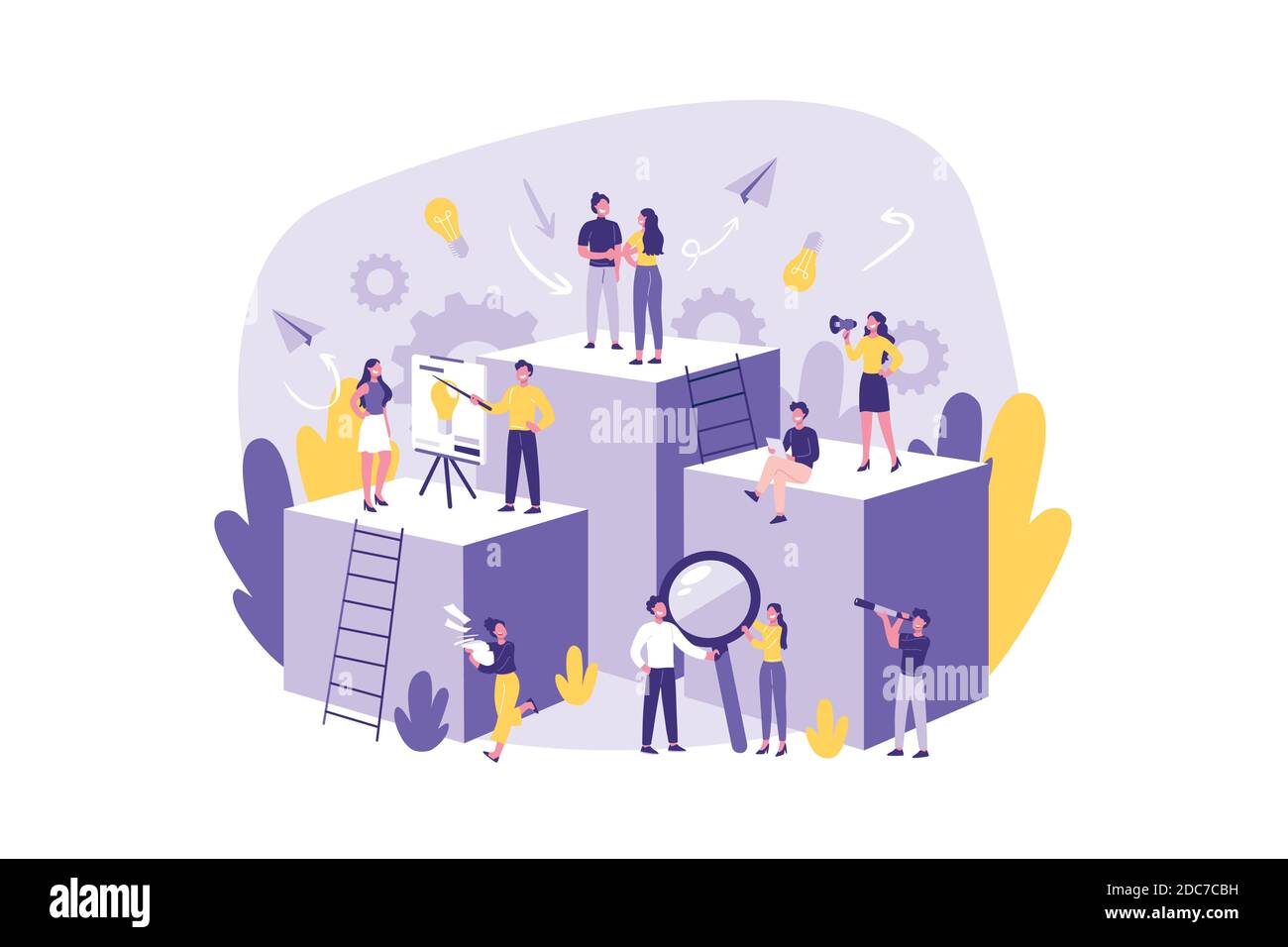 Business Concept Teamwork Cooperation. Big Team of United Clerks ready ...