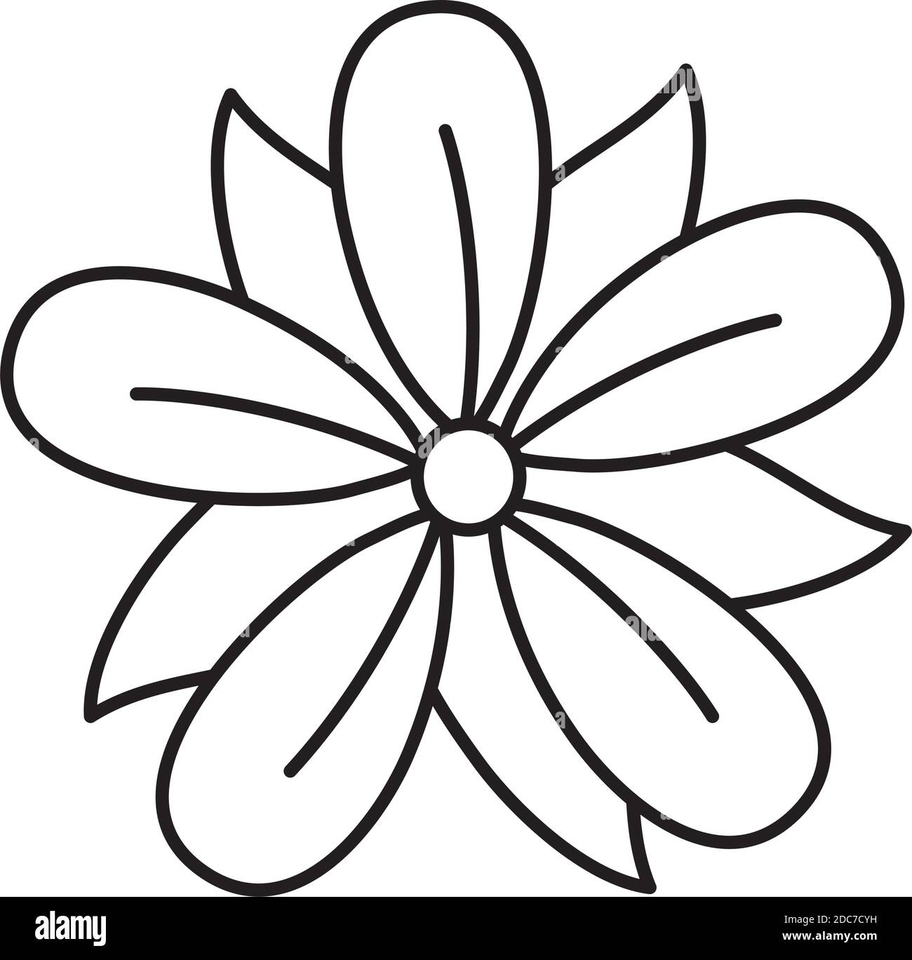 beautiful flower icon over white background, line style, vector ...