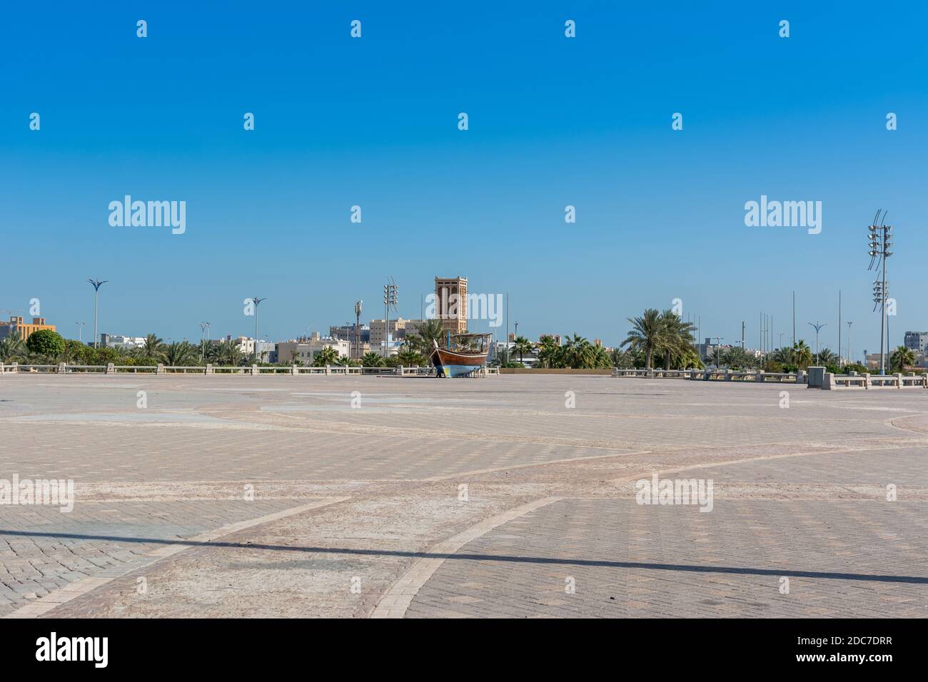 A square in the corniche park in the city of Dammam, Kingdom of Saudi ...