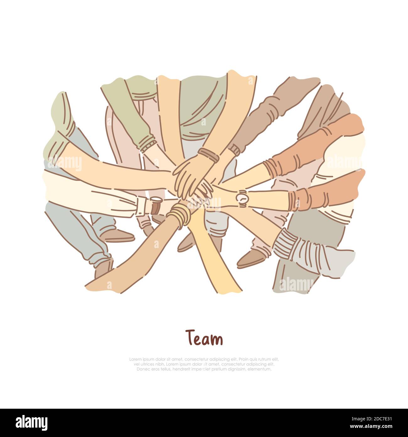 Hand stack, team bonding exercise, community cooperation, group unity ...