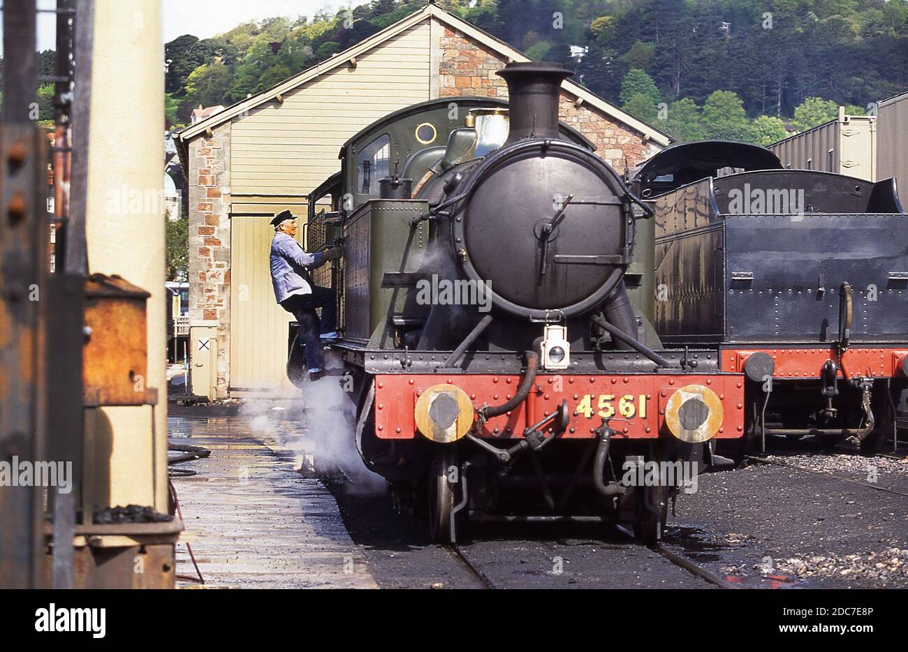 GWR Tank engine on the West Somerset Railway at Minehead station 1996 ...