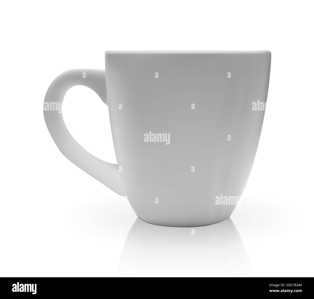 Realistic 3D model of cup white color. Illustration Stock Photo - Alamy