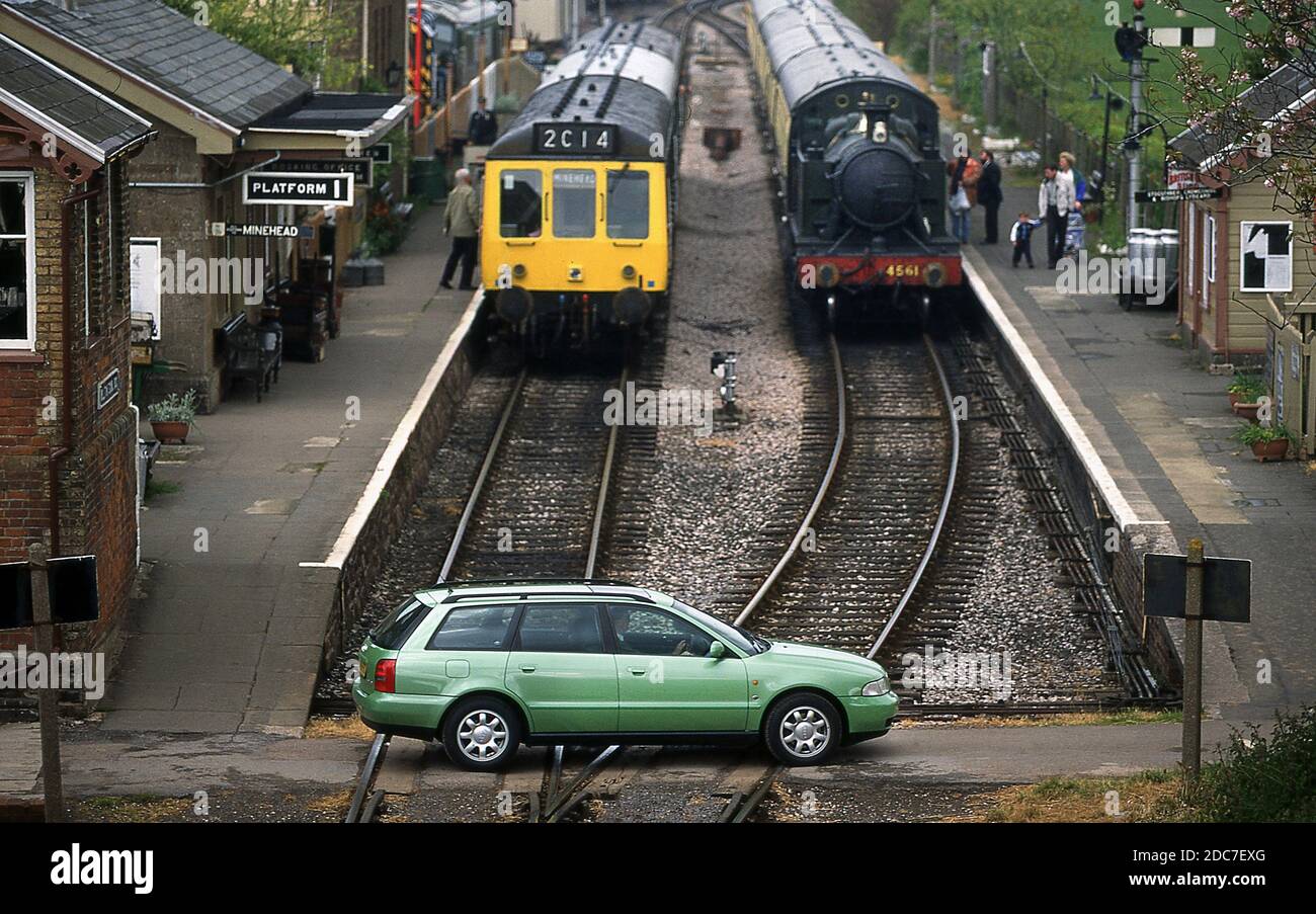 1996 Audi A4 Avant at Minehead station on the west Somerset railway ...