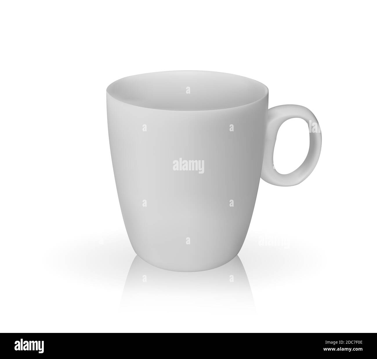 Realistic 3D model of cup white color. Illustration Stock Photo - Alamy