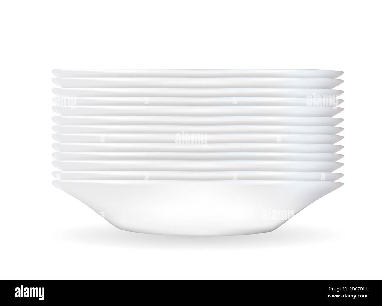 Realistic 3D model of a deep white dish. Illustration Stock Photo - Alamy