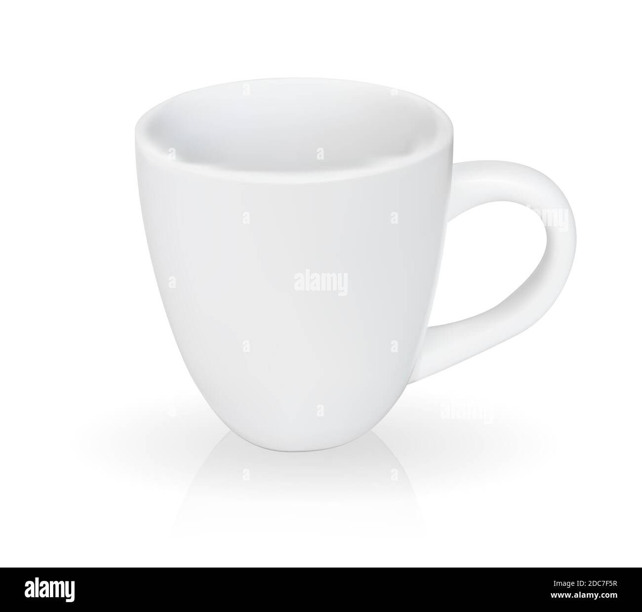 Realistic 3D model of cup white color. Illustration Stock Photo - Alamy