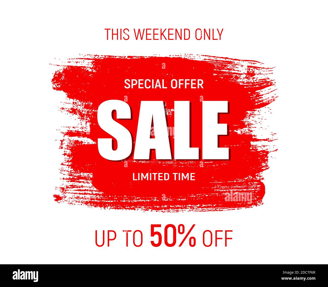 Weekend Sale Banner Template. Illustration Stock Photo - Alamy