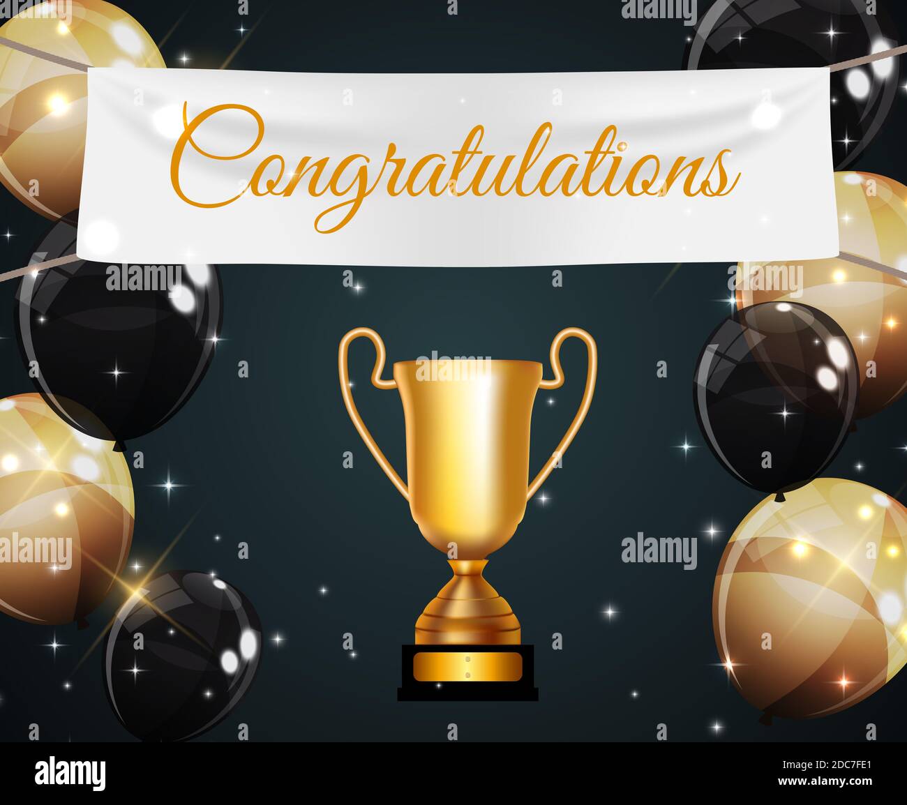 Gold Cup Winner Congratulations Background. Illustration Stock Photo ...